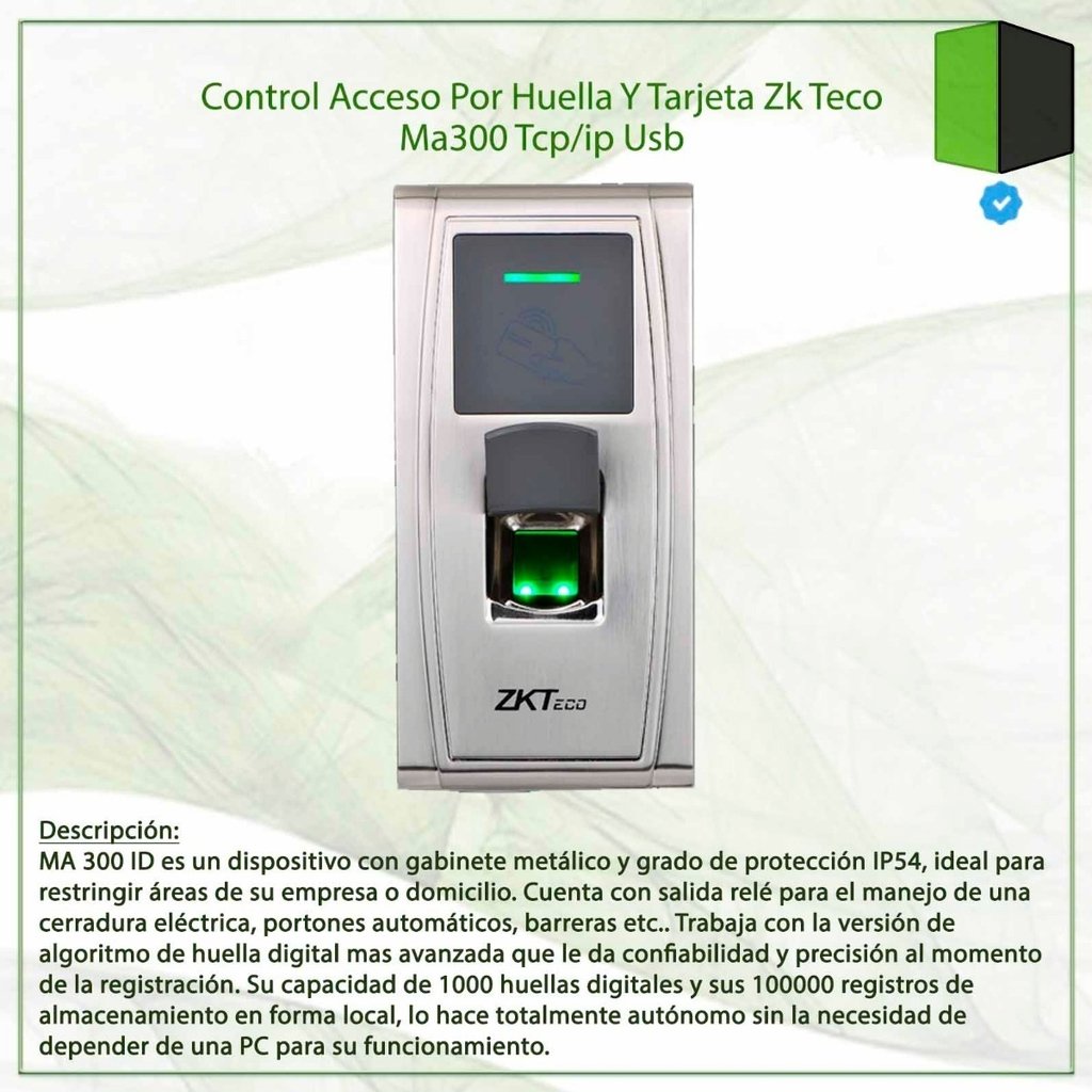 ZKTECO ZK-MA300/ID – ZKTECO PERU :: ZKTECO DEL PERU